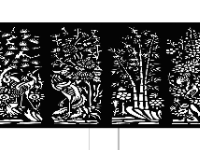 File cnc hàng rào tứ quý tùng cúc trúc mai dxf